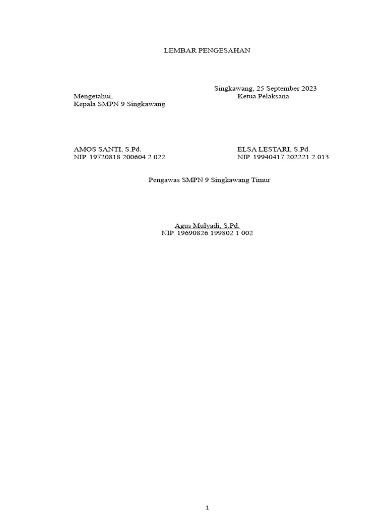 Lembar Pengesahan | PDF | Karier & Perkembangan