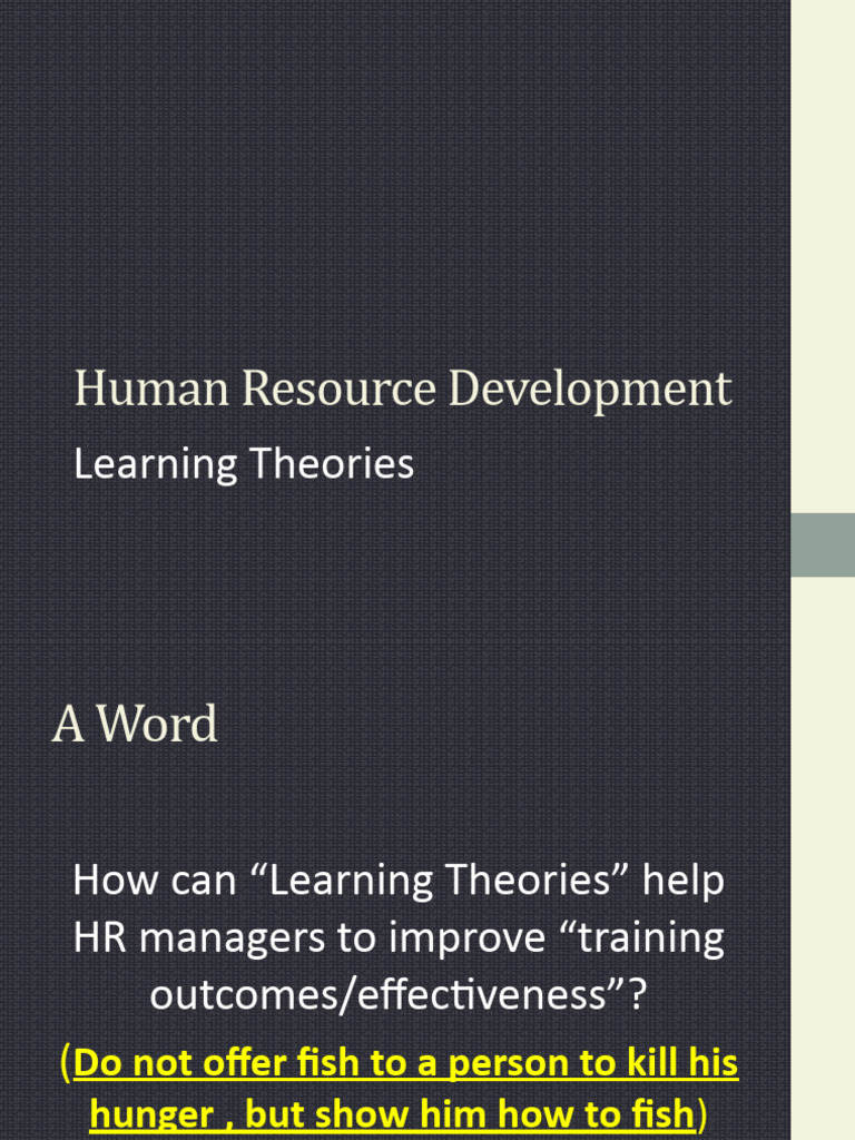 Chapter 03 T3-HRD-Learning Theories | PDF | Learning | Learning Theory (Education)