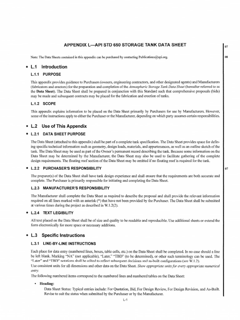 Tank Data Sheet | PDF