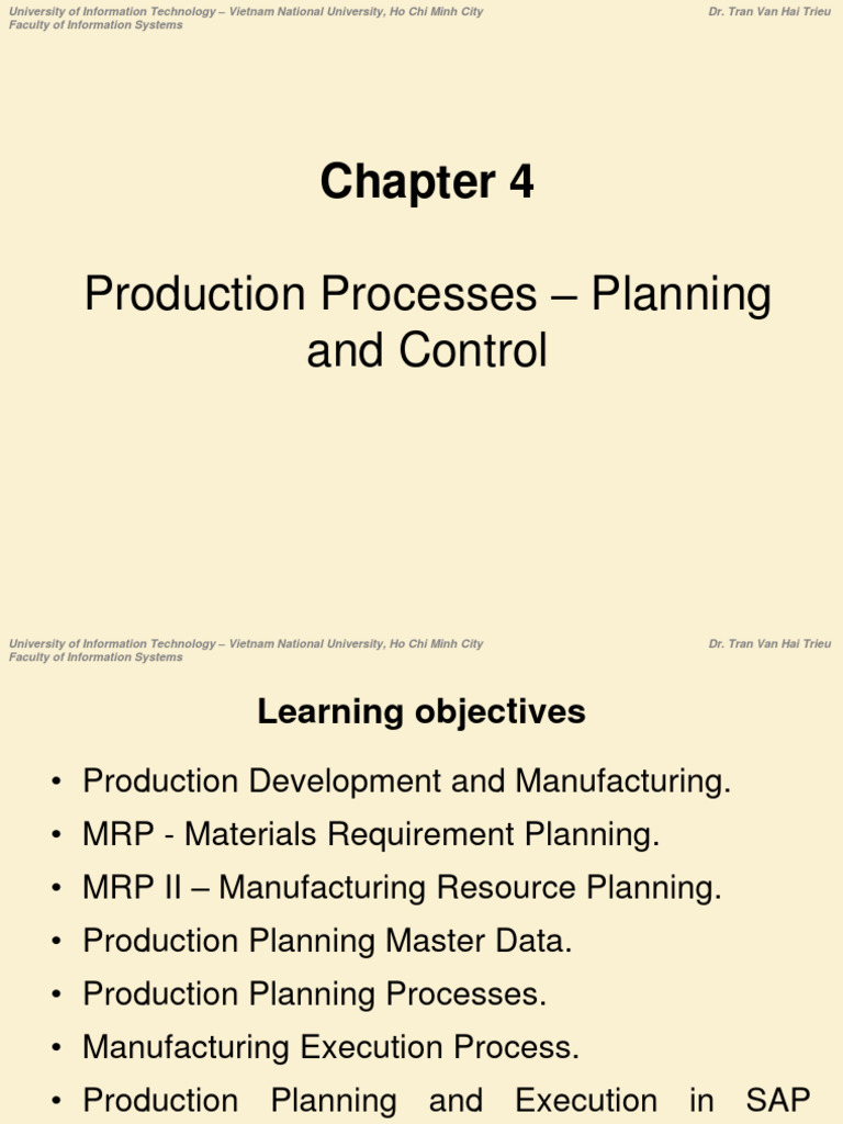 Chapter 4 Production Process - Planning and Control | PDF | Business ...
