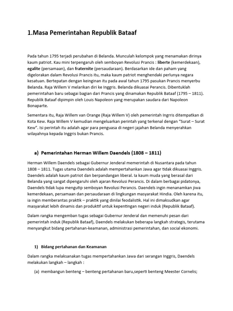 Sejarah Republik Baataf | PDF