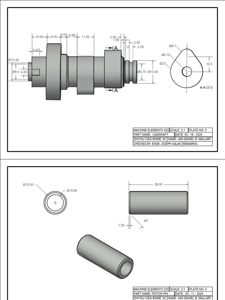 Camshaft Drawing | PDF | Engines