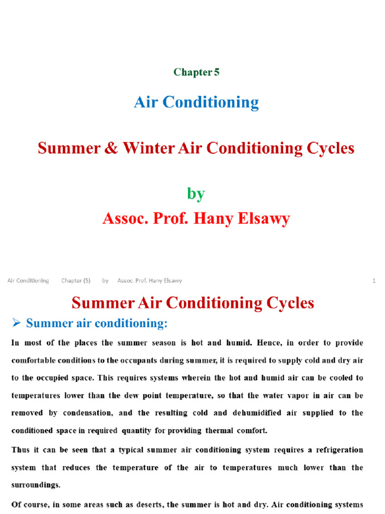 Air Conditioning-Lecture 4_Air Conditioning Cycles | PDF