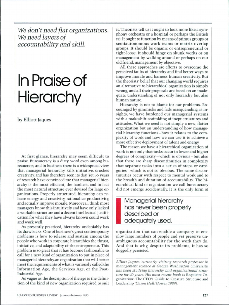Hierarchy: A Case for Structure | PDF | Hierarchy | Leadership