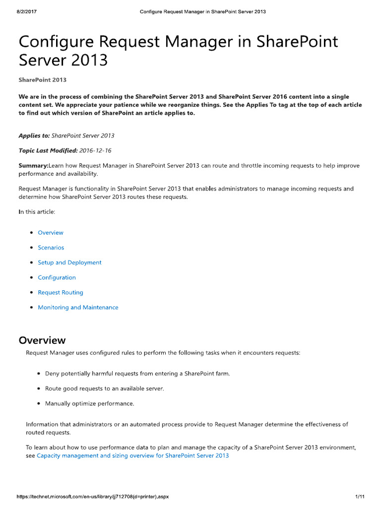 Configure Request Manager in SharePoint Server 2013 | PDF