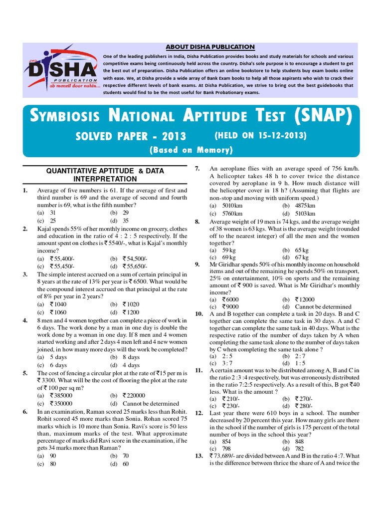 QUANTITATIVE APTITUDE and DATA INTERPRET | PDF