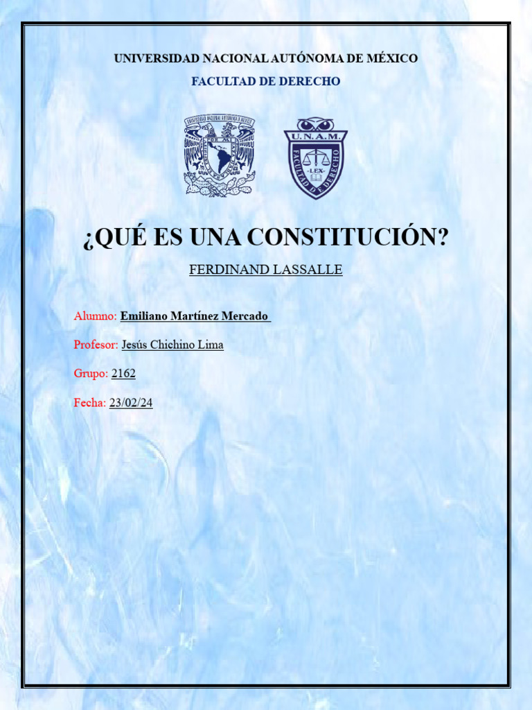 La Constitución según Ferdinand Lassalle | PDF | Constitución | Nobleza