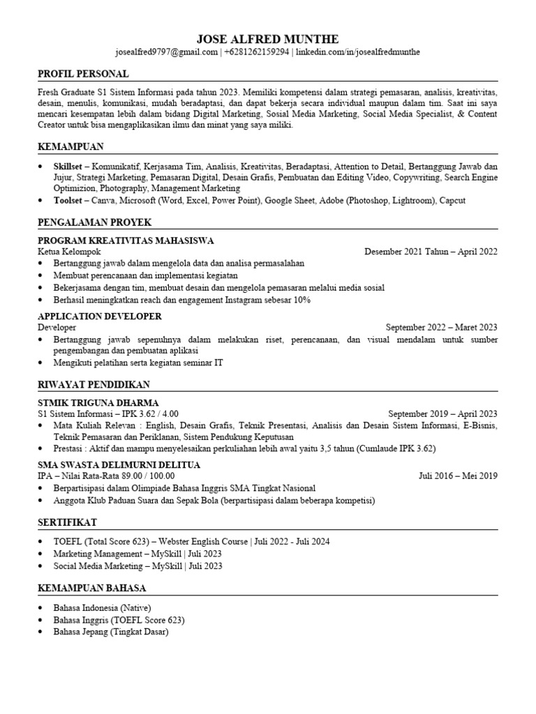 CV ATS Template | PDF