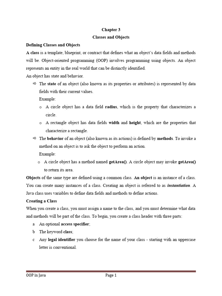 Chapter 3 Pdf Class Computer Programming Method Computer