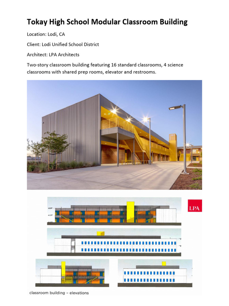 Tokay High School Modular Classroom Building | PDF
