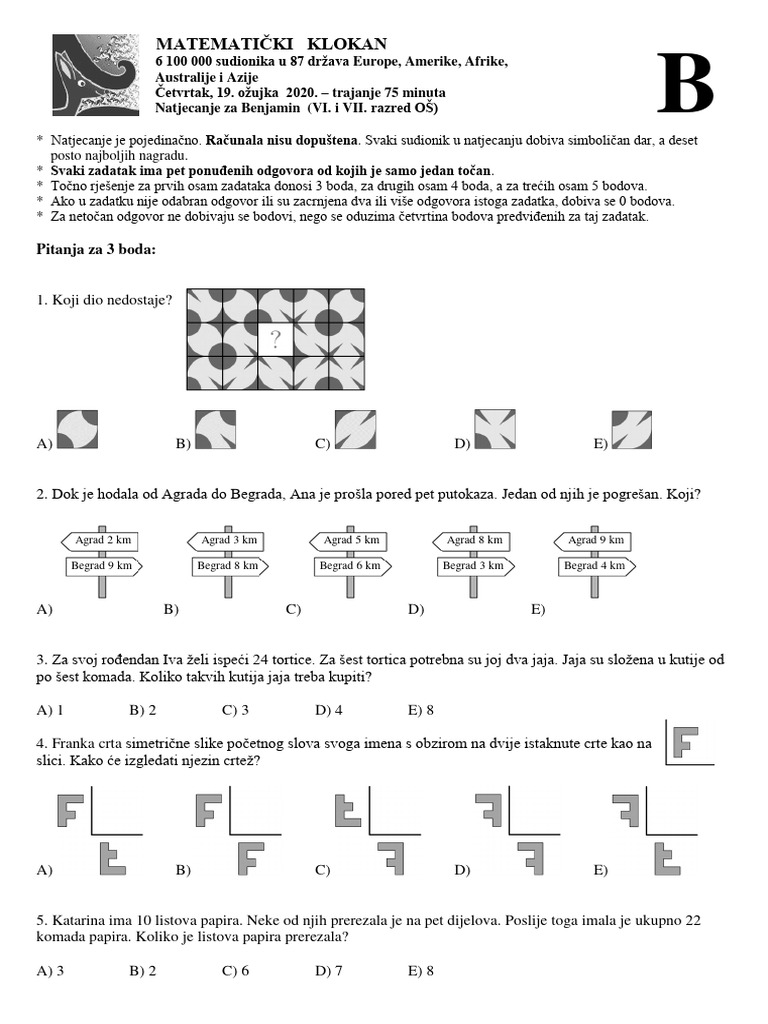 MATEMATICKI_KLOKAN_B_2020 | PDF