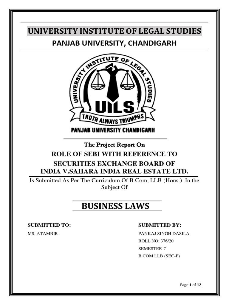 376-20, 7th Sem, Pankaj, B. Laws | PDF | Stocks | Securities (Finance)