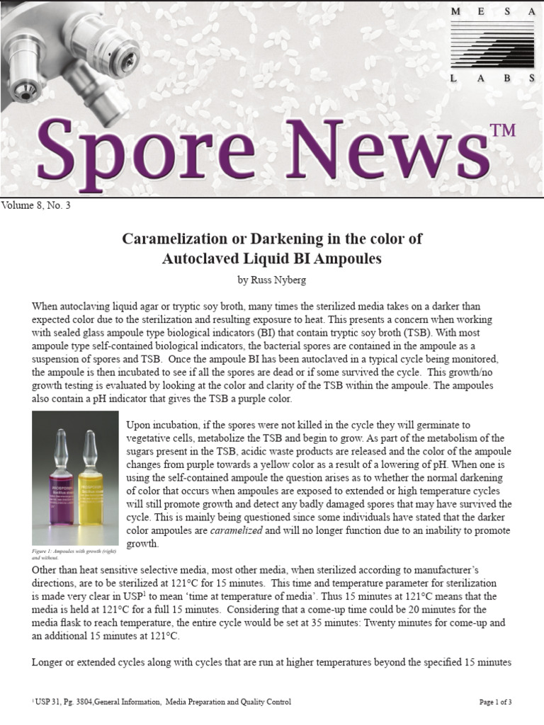 21 Spore News Vol 8 No.3 | PDF | Sterilization (Microbiology)
