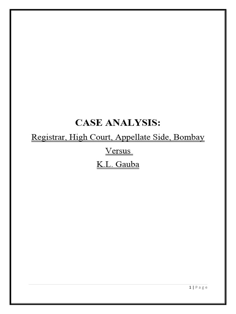 CASE ANALYSIS! | PDF | Advocate | Lawyer