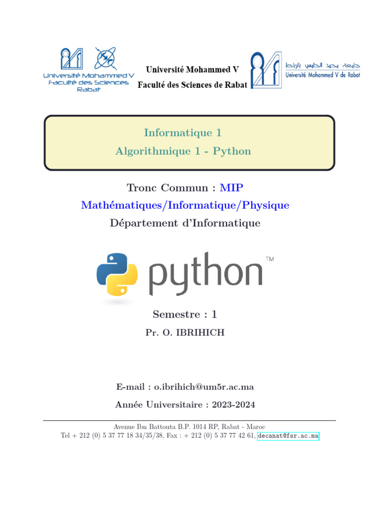 COURS PYTHON Chap1 Chap2 | PDF | Langage de programmation | Python ...