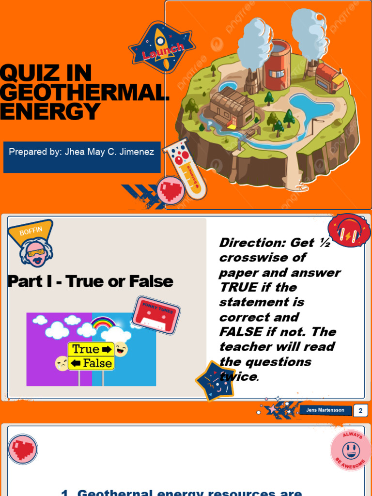 Geothermal Energy Quiz | PDF | Geothermal Energy | Power Station