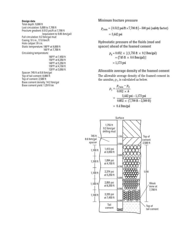 Cement calculations | PDF | Foam | Pressure