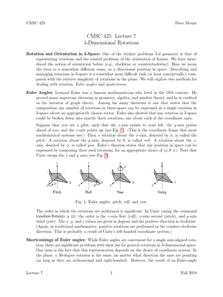 Rigid body rotation | PDF | Cartesian Coordinate System | Euclidean Vector