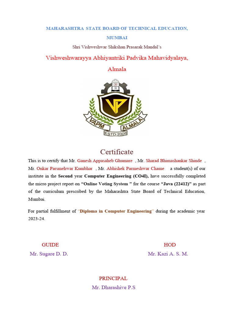 Ganesh Appasaheb Ghumare - Java - Certificate | PDF