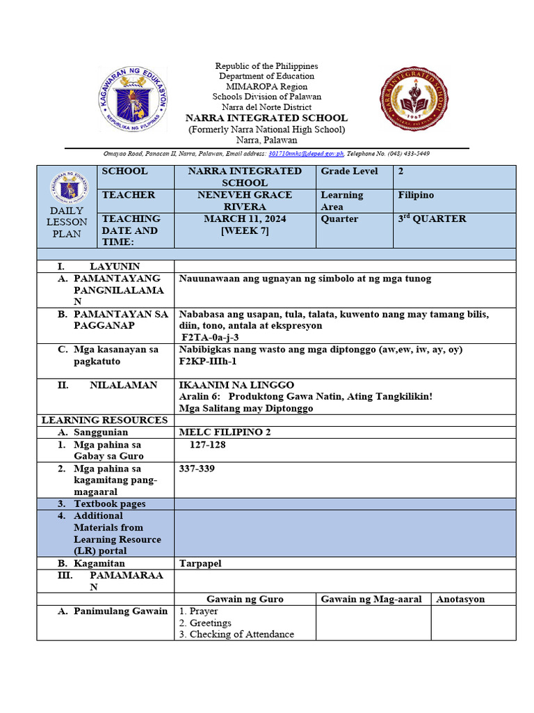 FILIPINO DLP With Anotasyon | PDF