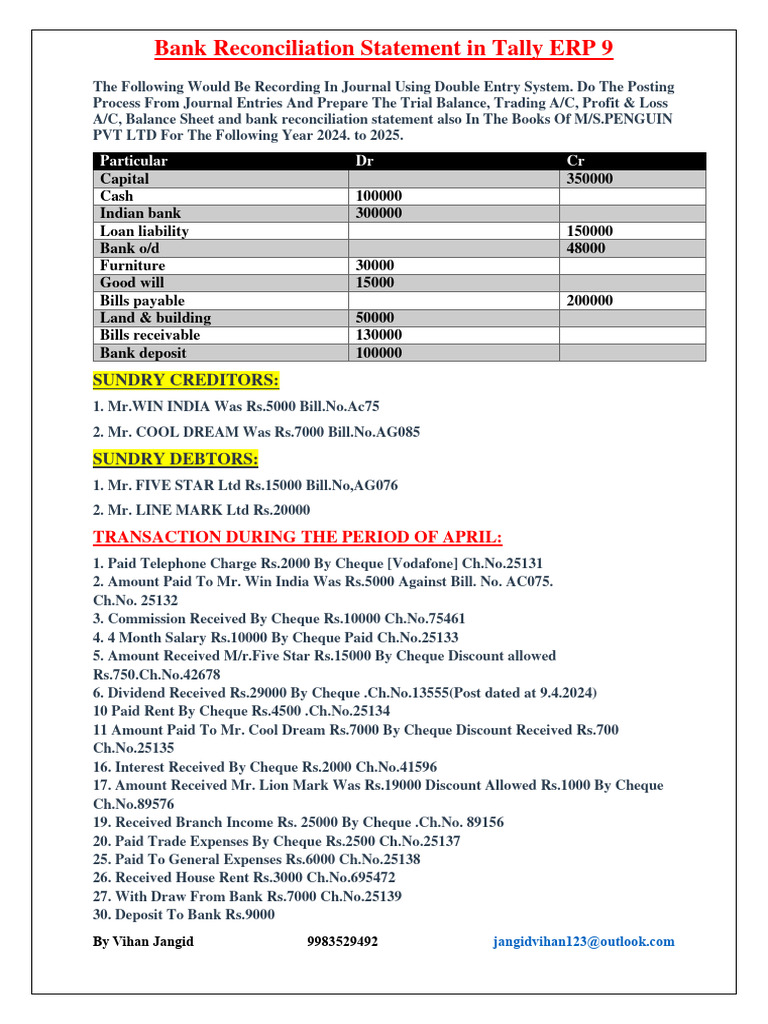 Bank Reconciliation Statement | Download Free PDF | Cheque | Banks