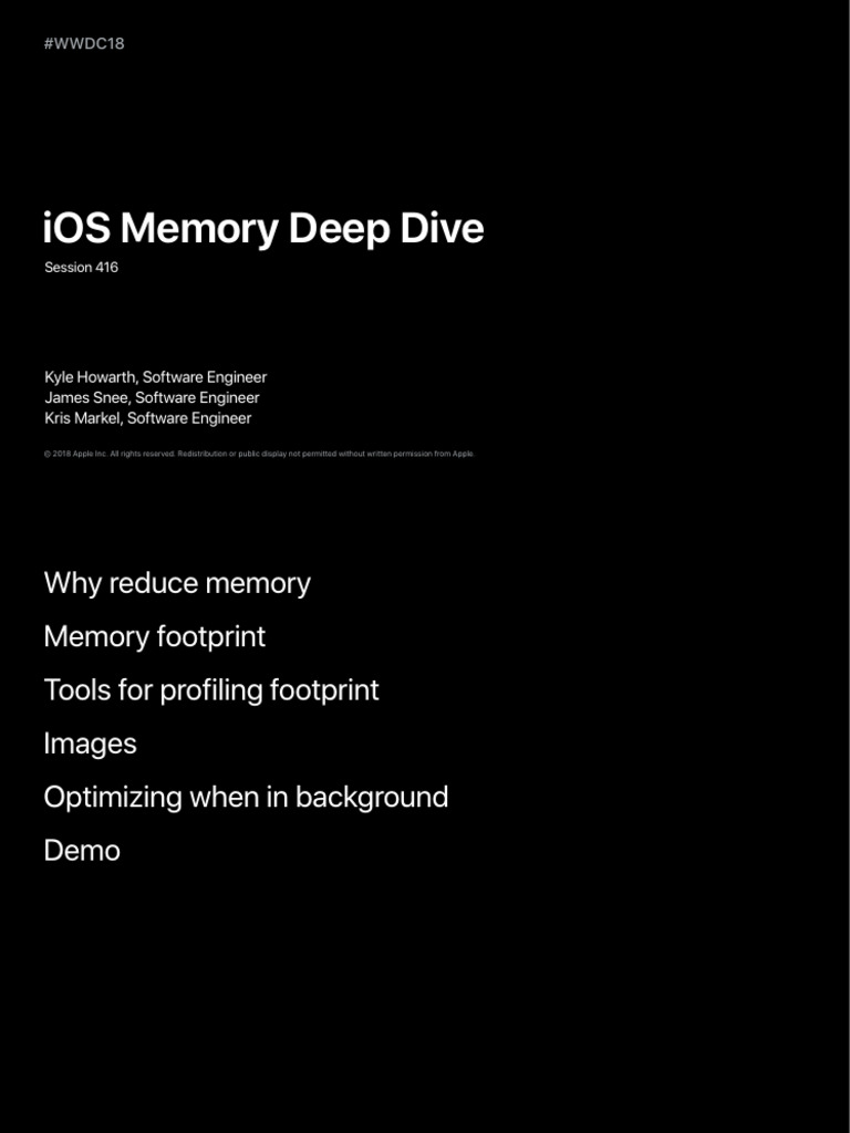 416 Ios Memory Deep Dive | PDF | Pixel | Computer Engineering