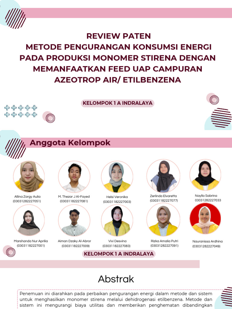 Stirena Teknik Kimia Indralaya Kelas A | PDF