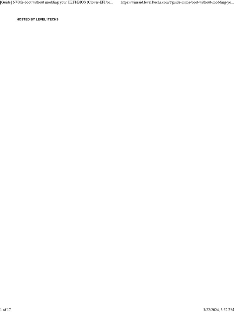 (Guide) NVMe-boot Without Modding Your UEFI - BIOS (Clover-EFI Bootloader Method) - Special ...