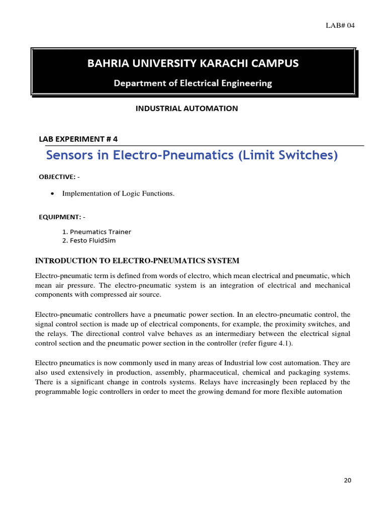 Industrial Automation Lab 4 M Penumatics 19022024 092147am | PDF ...