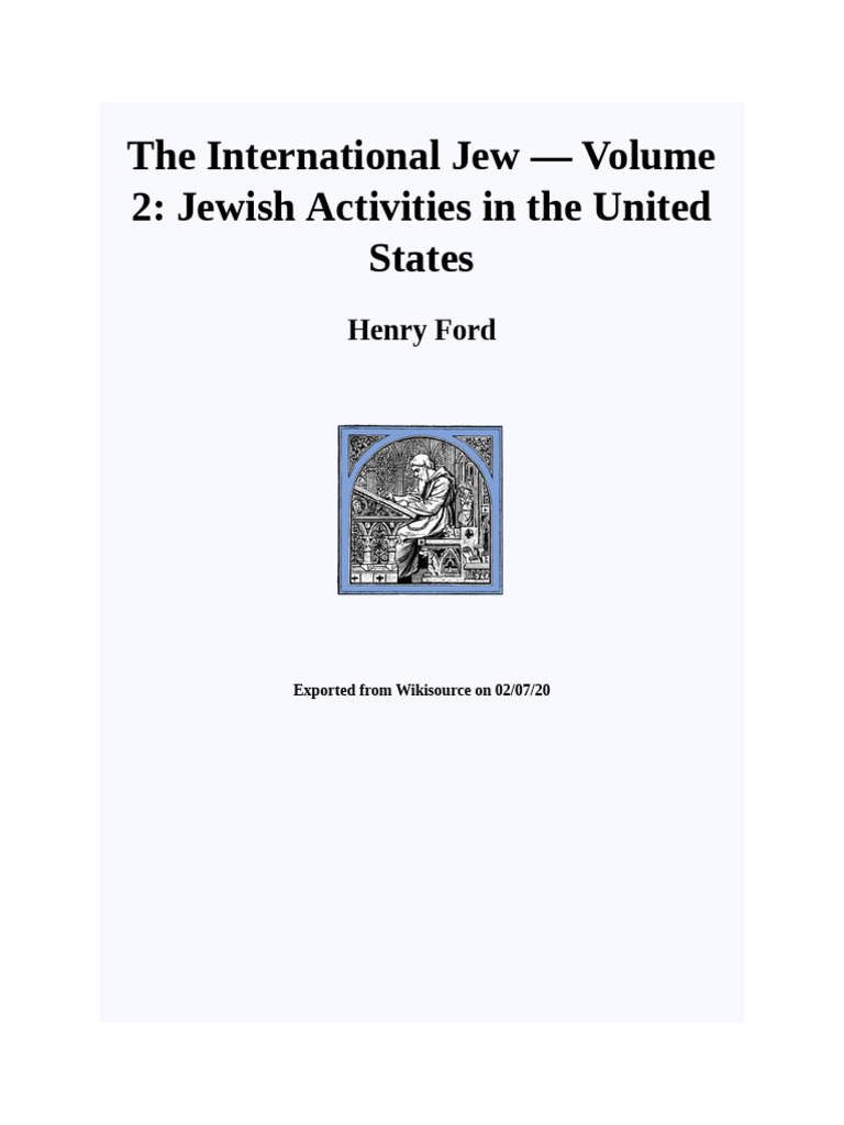 The International Jew, The World's Foremost Problem (Volume 2) (1920 ...