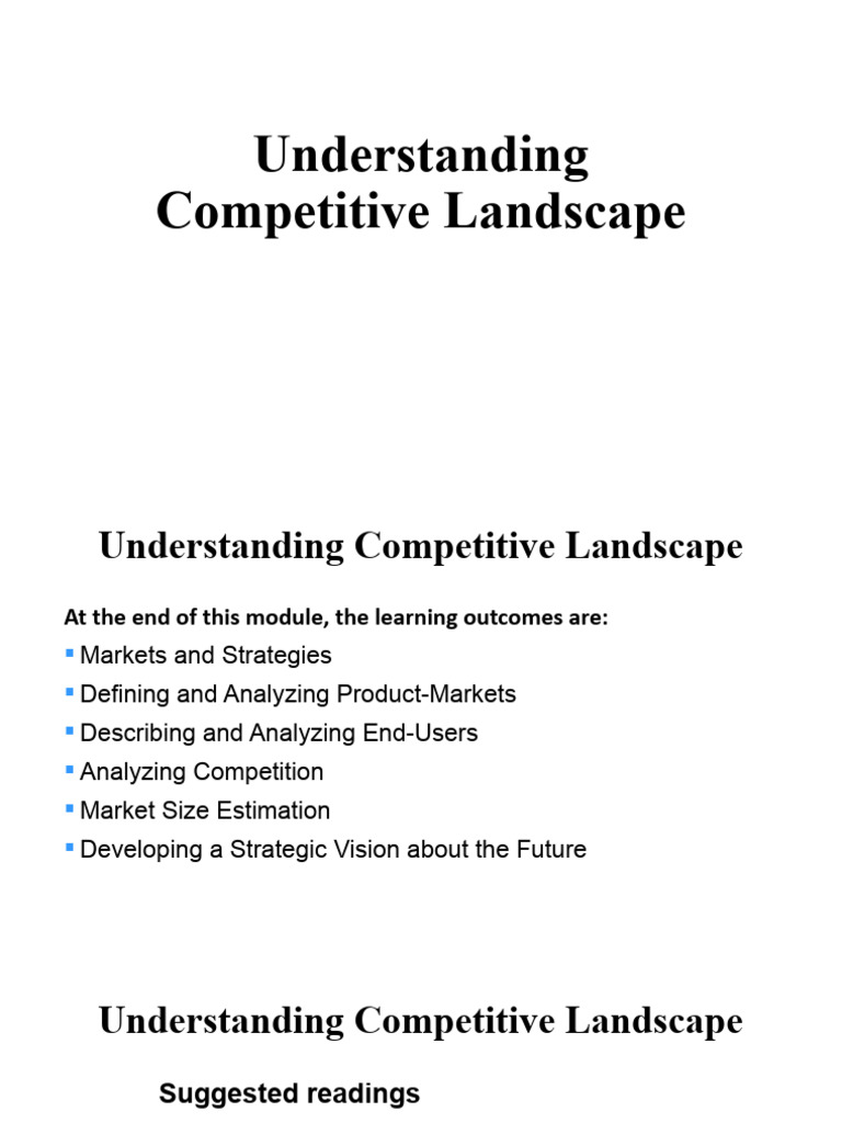 Understanding Competitive Landscape | PDF | Business Economics | Business