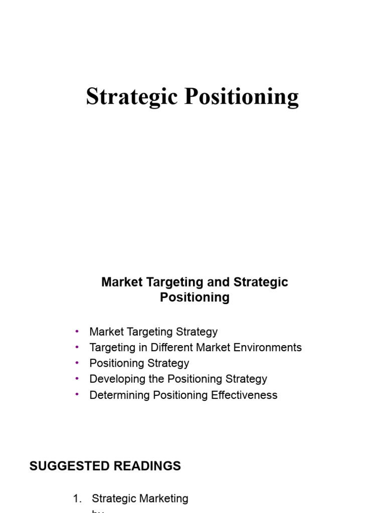 Strategic Positioning | PDF | Strategic Management | Marketing