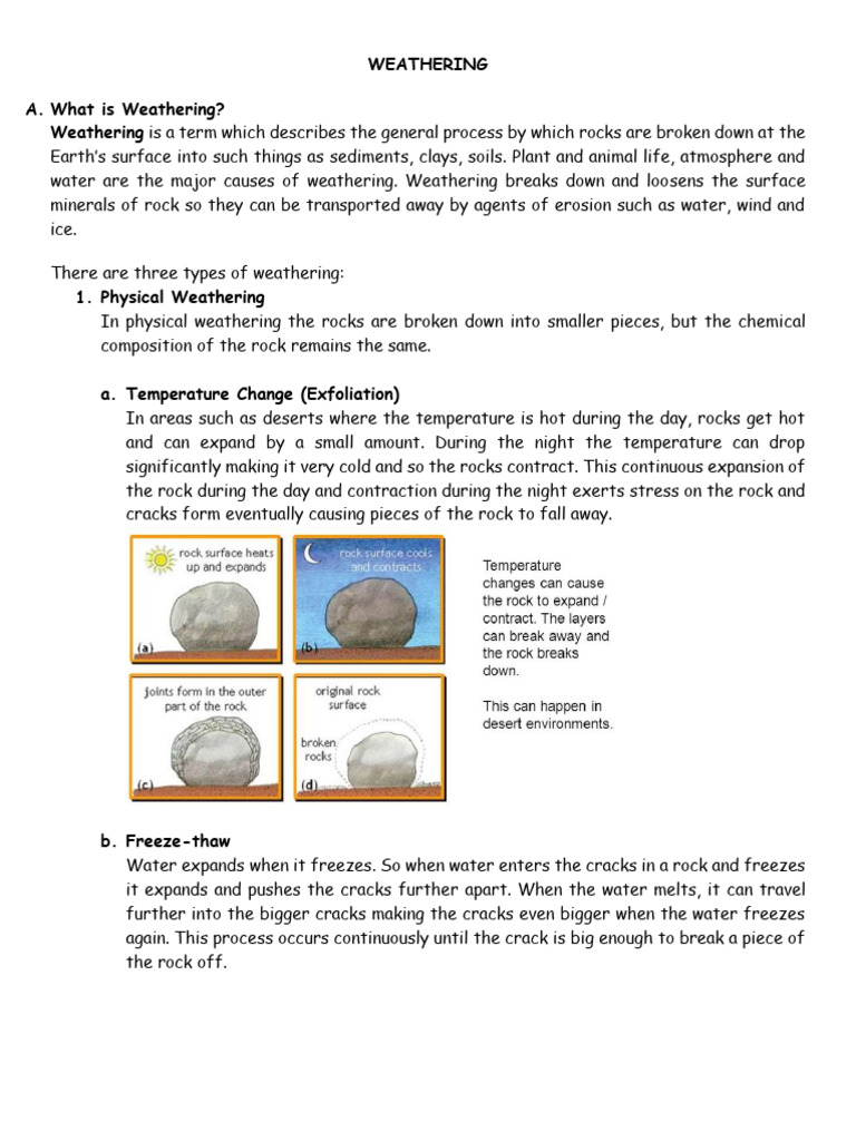Unit 6, Weathering, Erosion, and Deposition | PDF | Weathering | Erosion