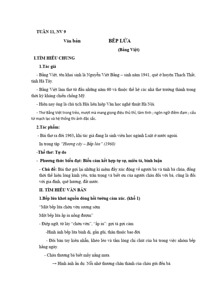 TUẦN 11 NV9 BẾP LỬA | PDF