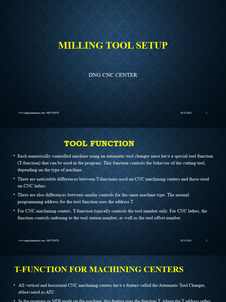 Milling Tool Setup | PDF | Numerical Control | Machining