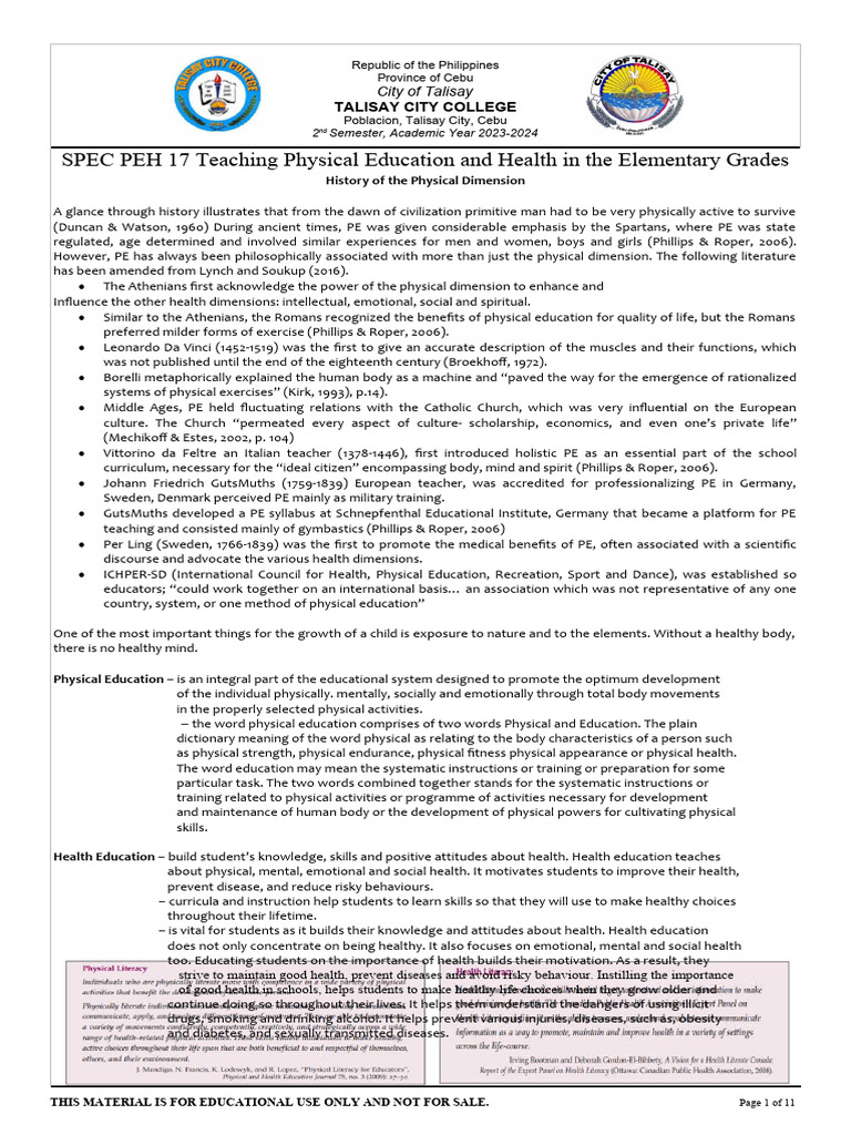 Prelim Notes | PDF | Physical Education | Psychological Resilience