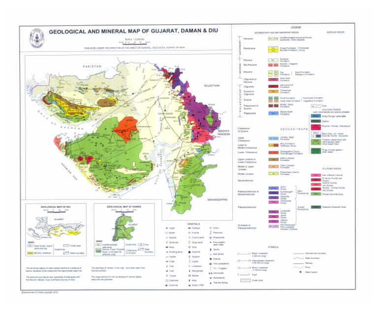 Geological Map Gujarat Diu Daman | PDF