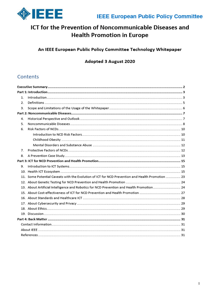 eppc-whitepaper-ict-for-health | PDF | Non Communicable Disease ...