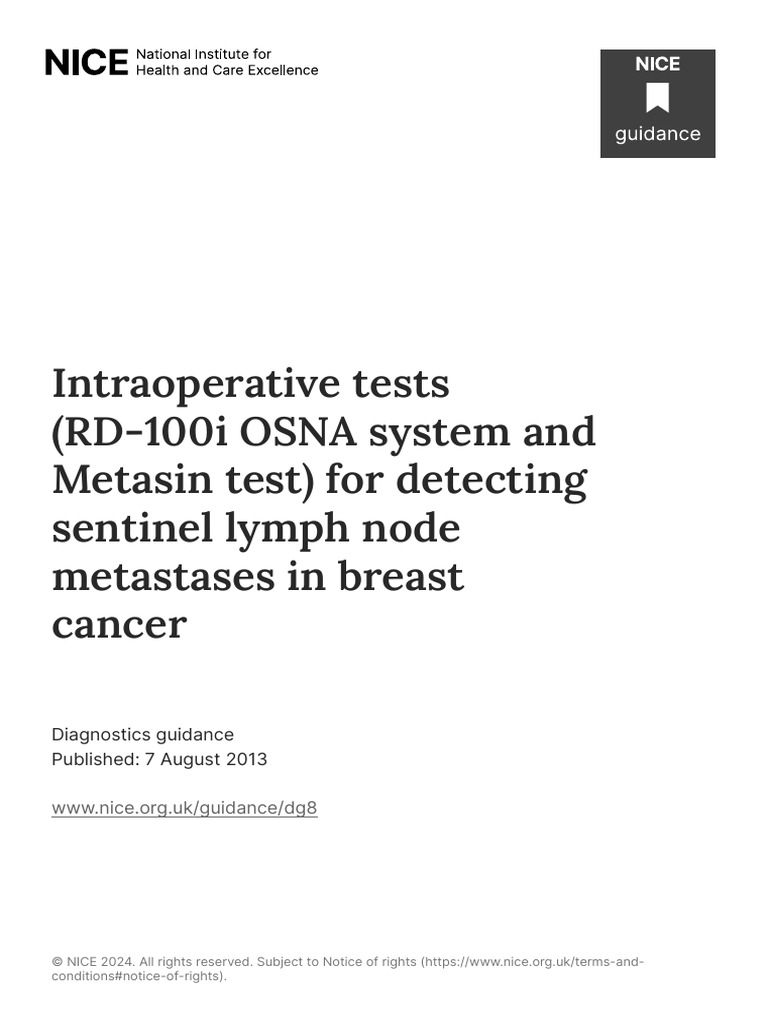 Intraoperative Tests for Breast Cancer Lymph Nodes | PDF | Breast ...