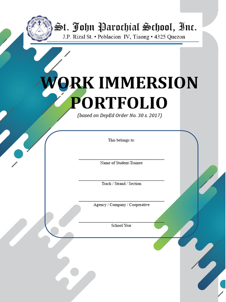 Work Immersion Portfolio Guide | PDF | Curriculum | Learning
