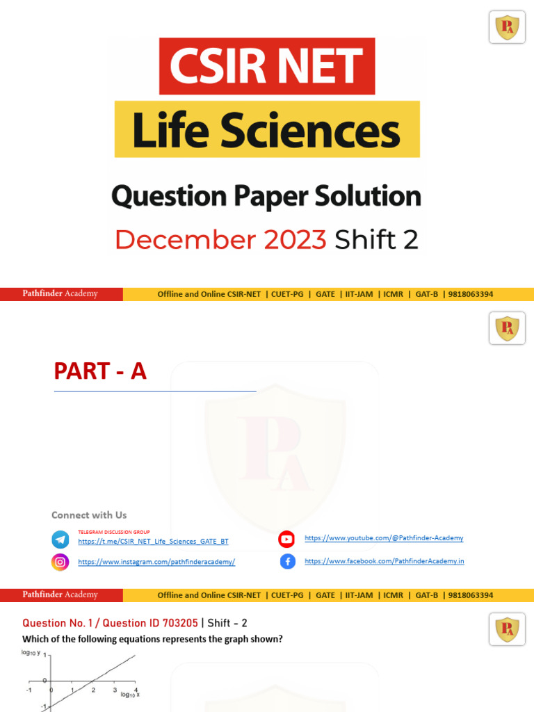 CSIR NET Life Sciences December 2023 Shift 2 Paper Solution 1 | PDF ...