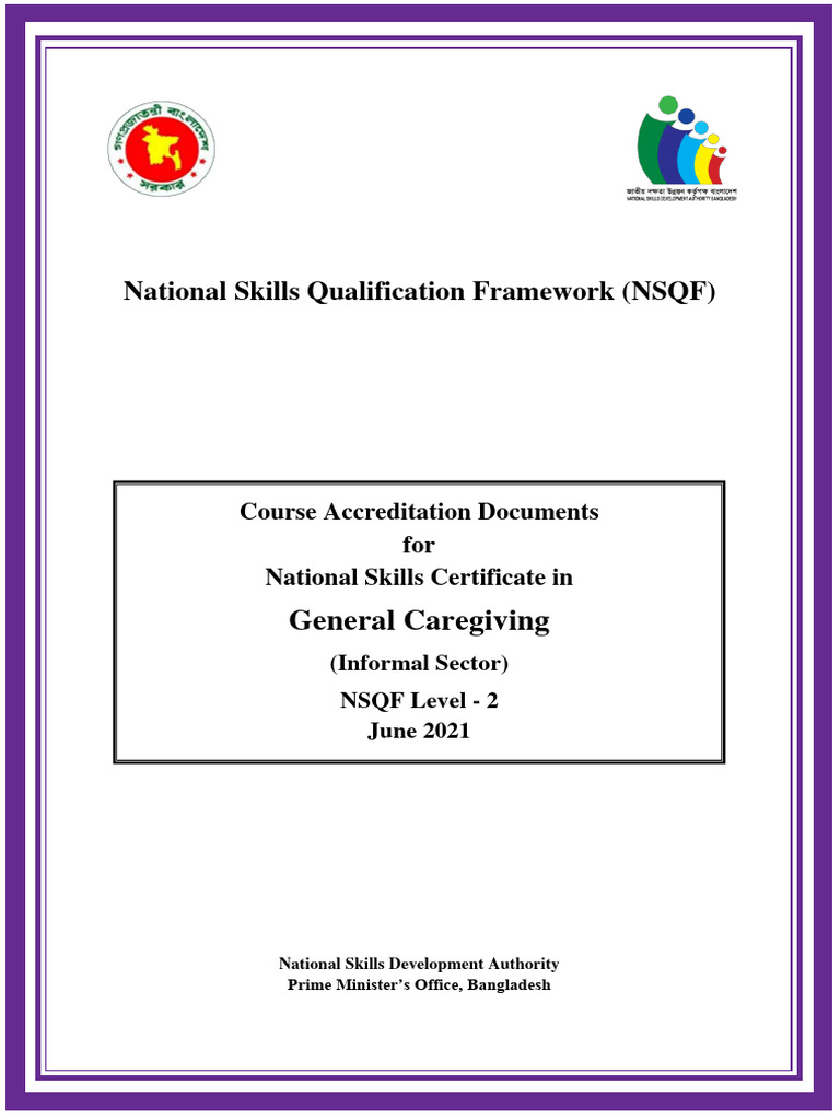 National Skills Qualification Framework (NSQF) : General Caregiving ...