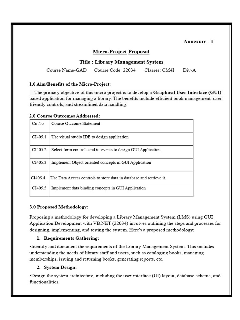 PraposalFinal GAD | PDF | Databases | Graphical User Interfaces