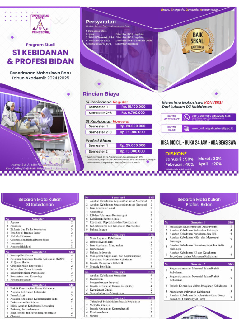 Brosur S1 Kebidanan Dan Profesi Bidan 2024 2025 | PDF