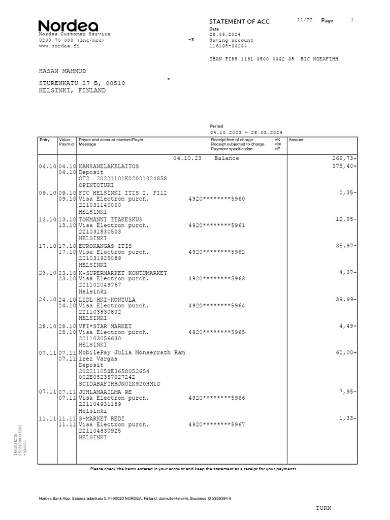 Nordea Bank | Download Free PDF | Payments | Visa Inc.