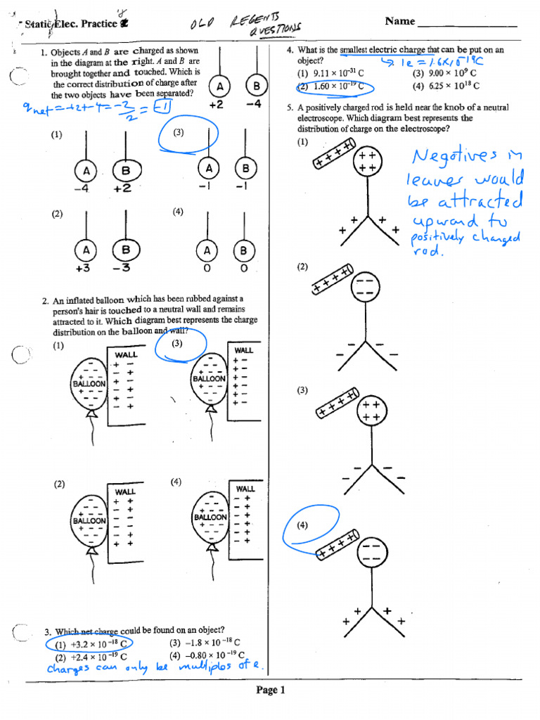 Static Electricity Assignment 2 Solutions | PDF