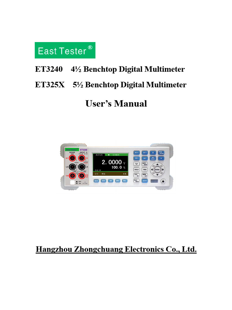 ET324XET325X Series Digital Multimeter Uer Manual | PDF | Fuse ...
