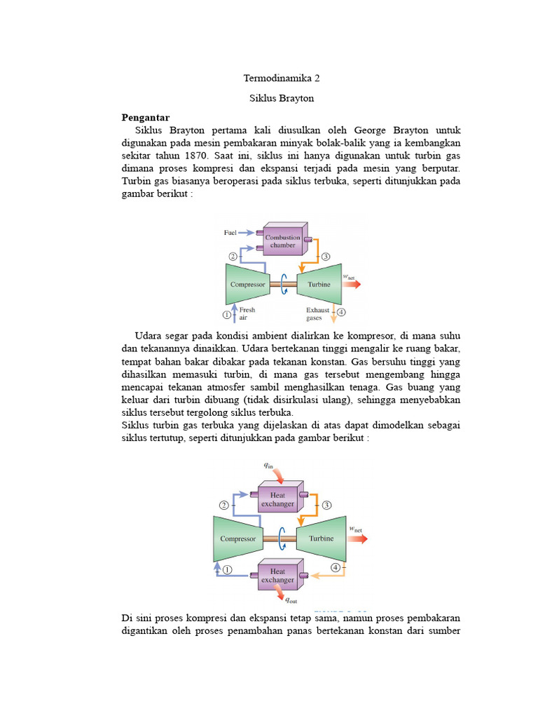 Termodinamika 2 (Siklus Brayton) | PDF | Metode & Bahan Ajar