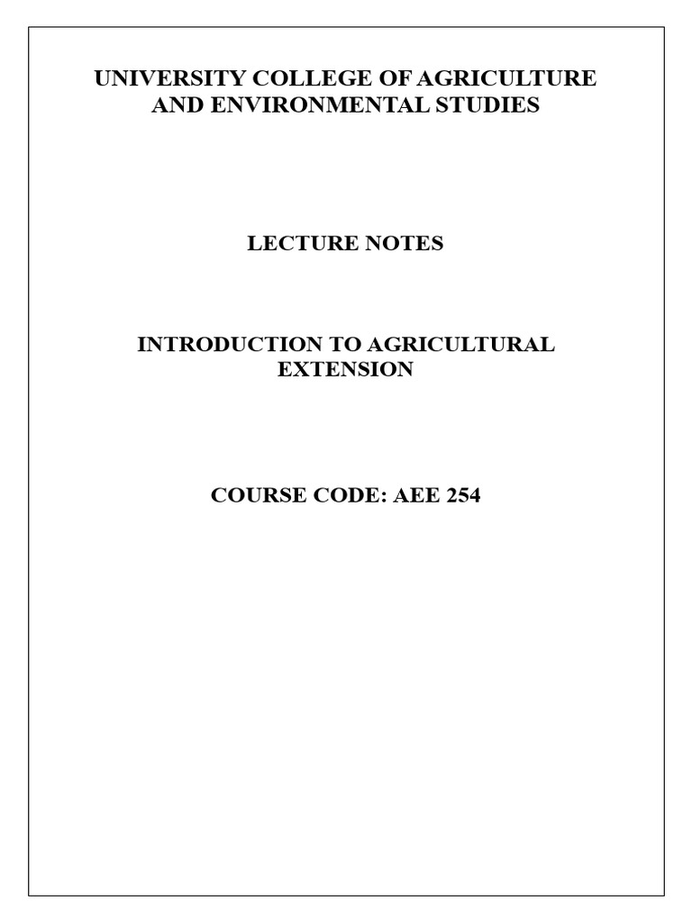 Agric Extension | PDF | Agriculture | Leadership