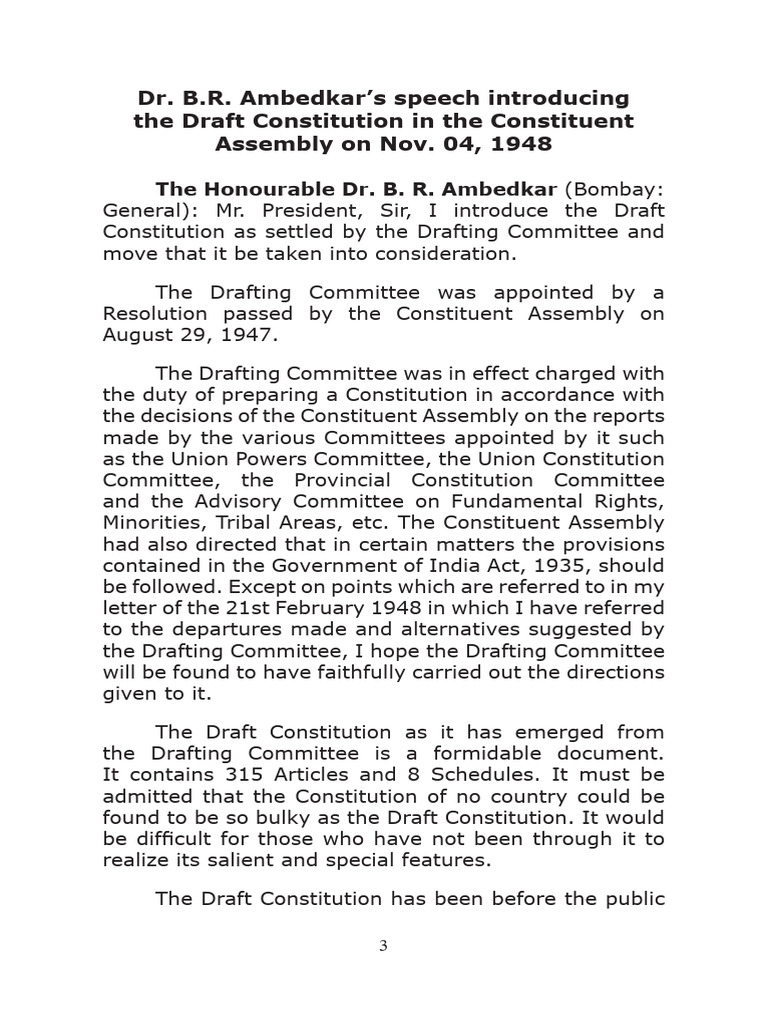 Ambedkar's Introduction to Draft Constitution | PDF | Politics